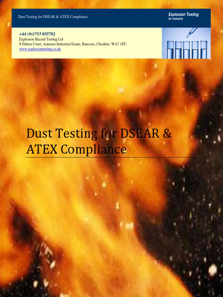 Dust Testing For DSEAR and ATEX Complian PDF | PDF | Combustion | Explosion