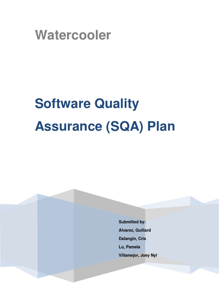 Water Cooler SQA Plan | PDF | Software Testing | Quality Assurance