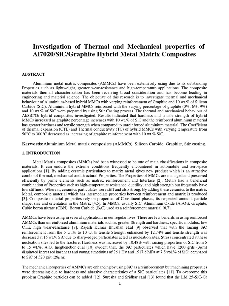 Al-7020 Paper | PDF | Composite Material | Thermal Expansion