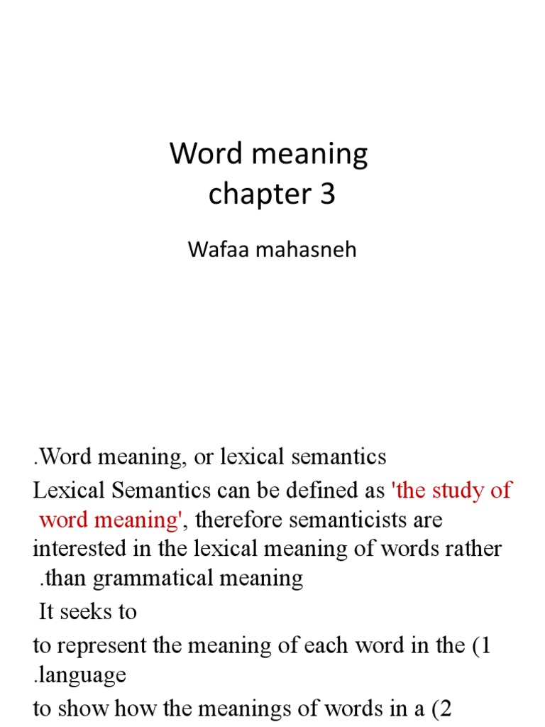 Chapter 3 Part 1 | PDF | Lexicon | Word