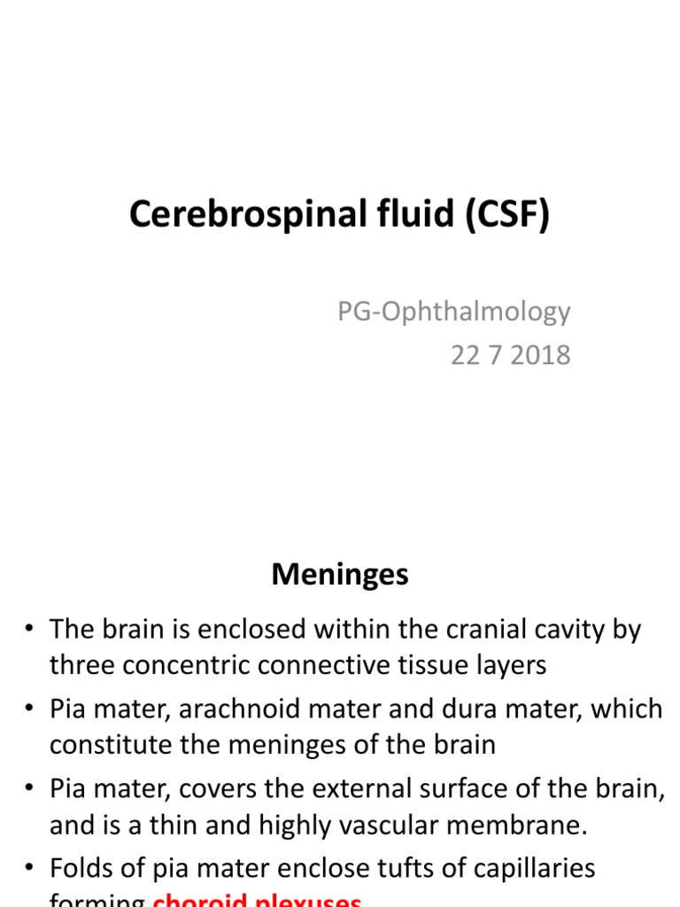 CSF and BBB 2018 | PDF | Cerebrospinal Fluid | Meningitis