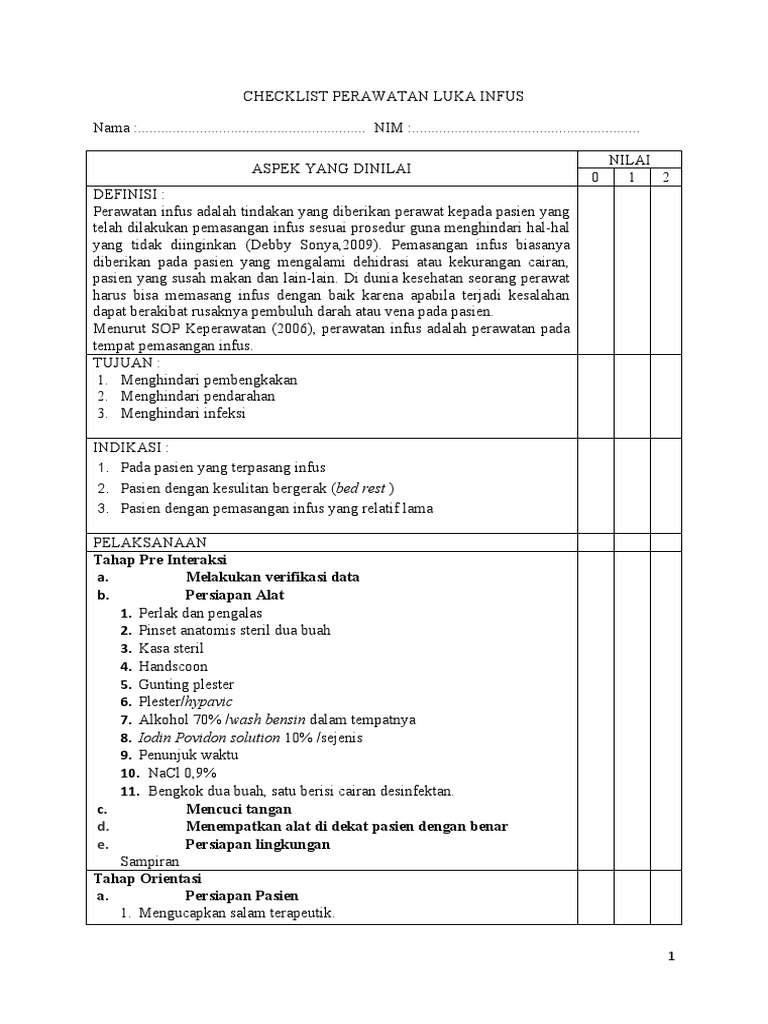 Persiapan Pemasangan Infus yang Aman | PDF