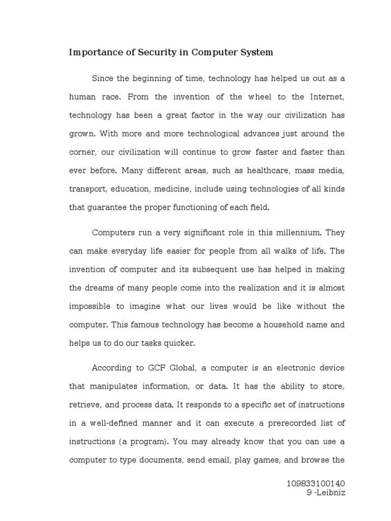 Importance of Security in Computer System | PDF | Computer Security ...