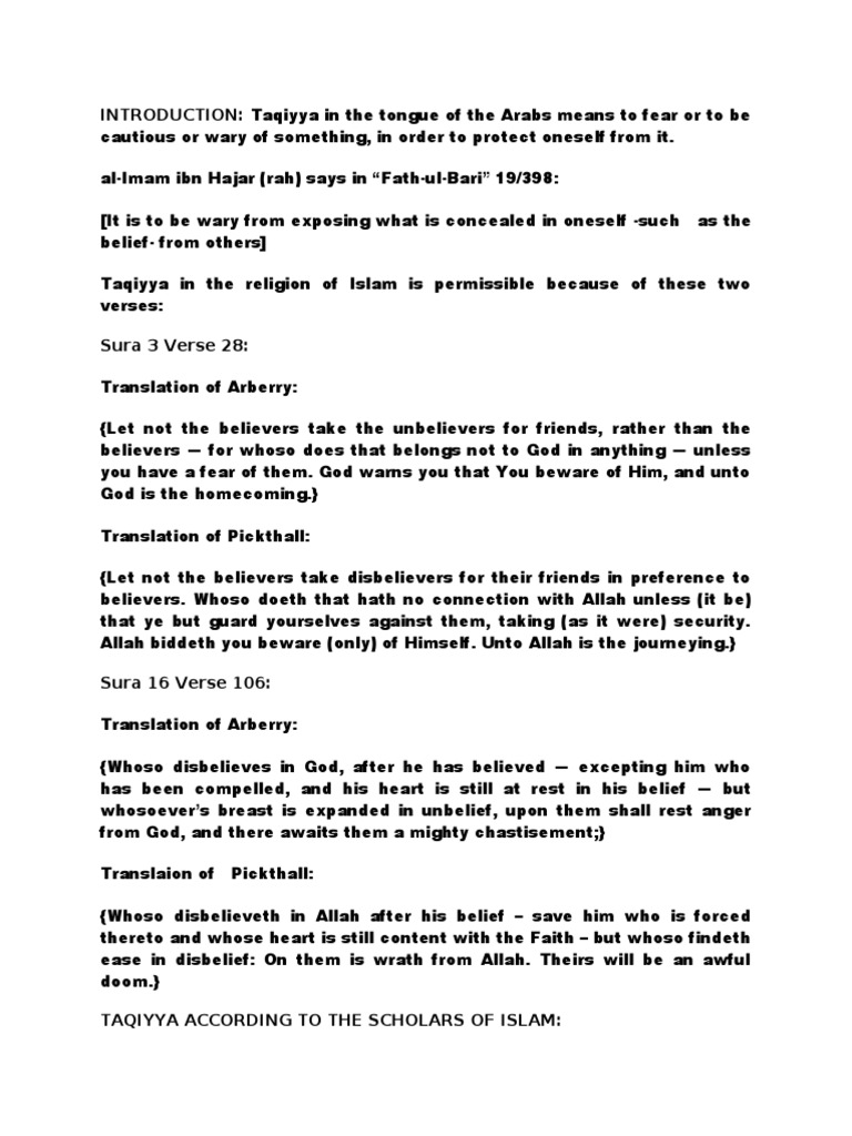 Understanding Taqiyya in Islam | PDF | Shia Islam | Kafir