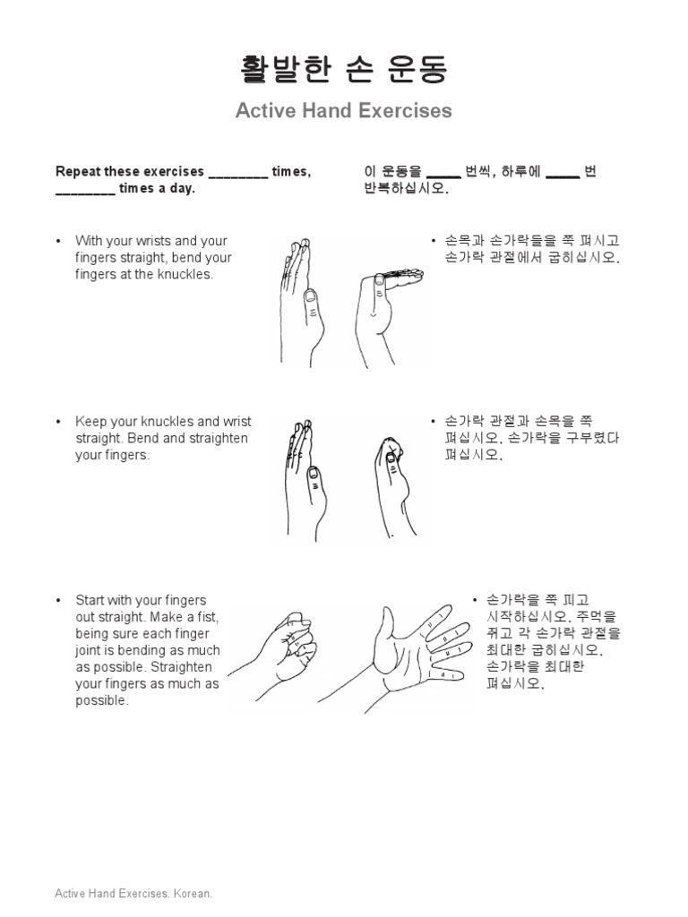 ActiveHandExercises KOR | PDF | Finger | Hand