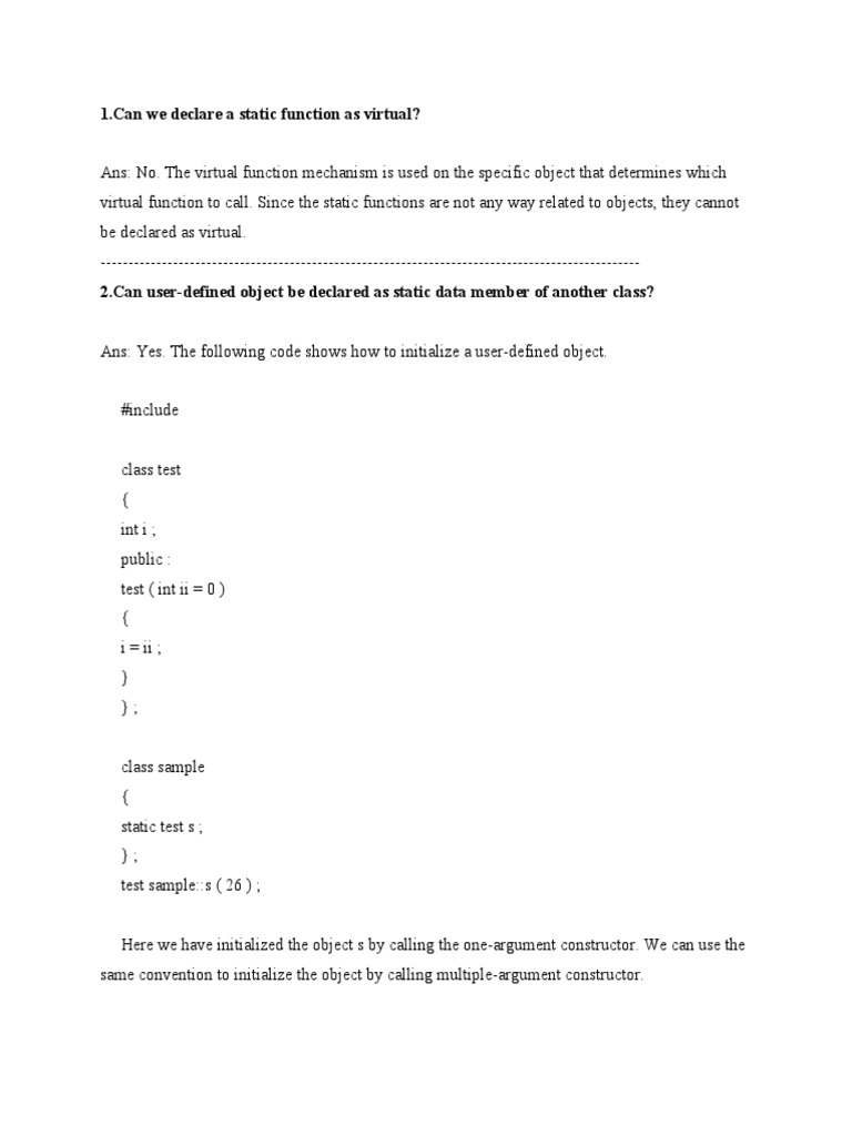 C Interview Questions Pdf Pointer Computer Programming Class