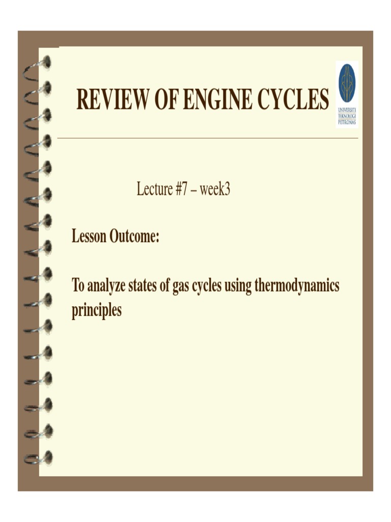 Review of Engine Cycles: Lecture #7 - Week3 | PDF | Internal Combustion ...