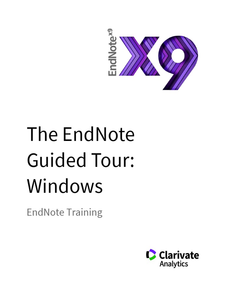 The Endnote Guided Tour: Windows | PDF | Pub Med | Computer File