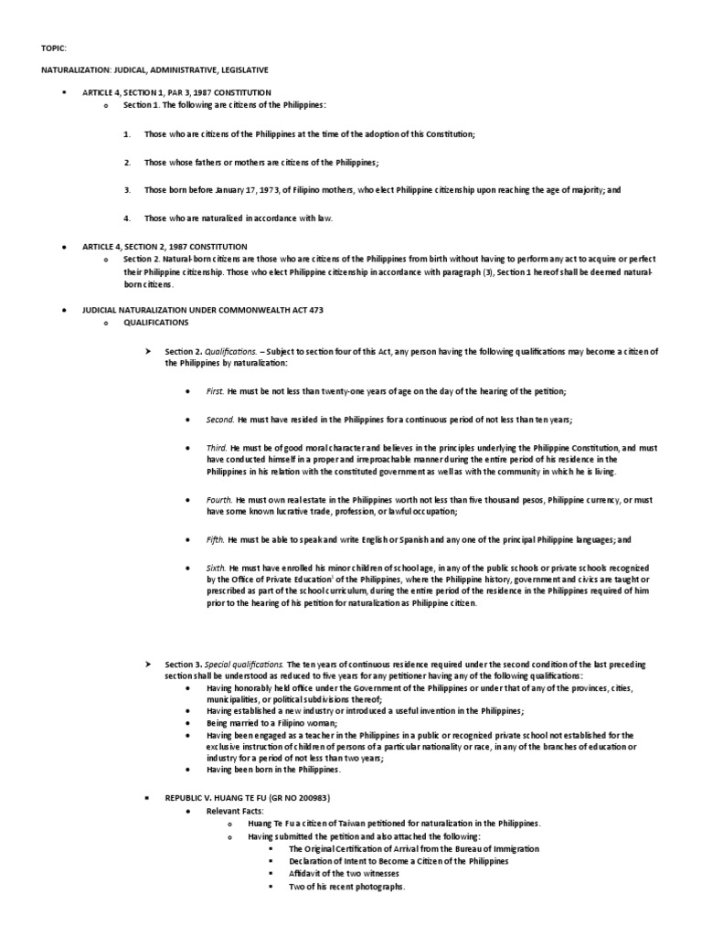 For Consti | PDF | Naturalization | Citizenship For Consti | PDF | Naturalization | Citizenship