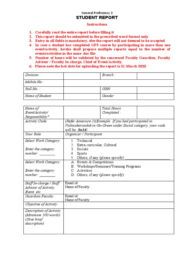 Student Report: General Proficiency 3 | PDF | Learning | Cognition