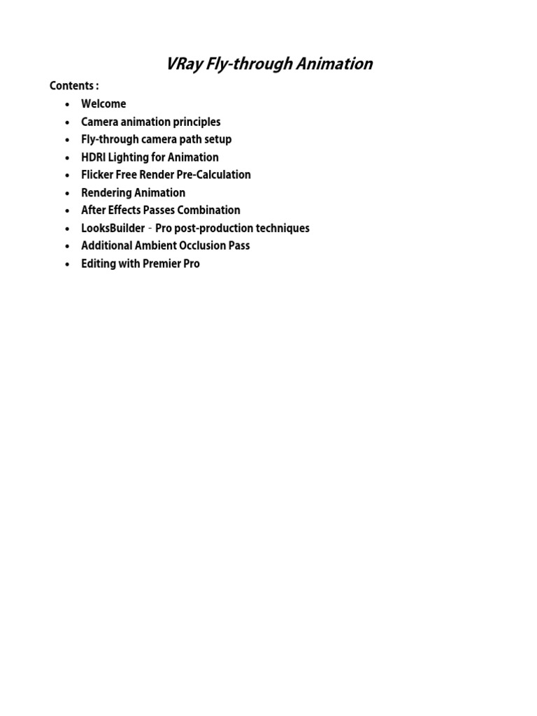 Fly Through Animation Workshop | PDF