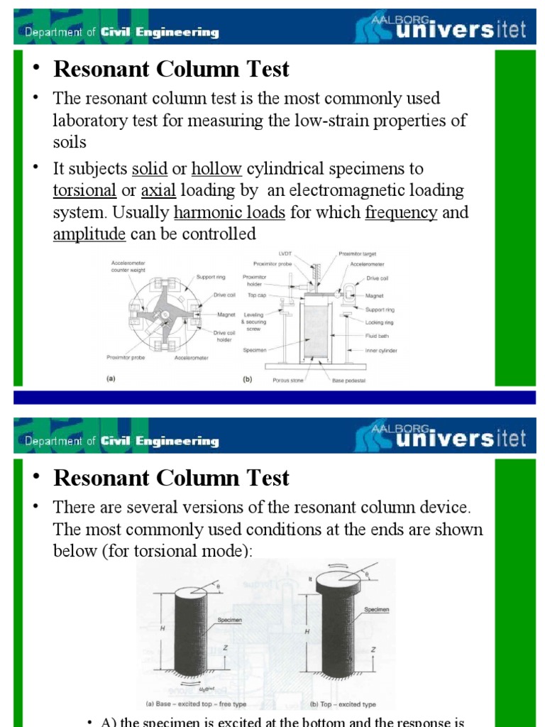 Resonant Column Test for Soil Properties | PDF | Resonance | Normal Mode