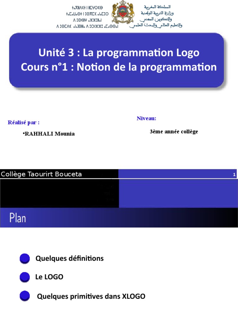 Notion de La Programmation | PDF | Programmation informatique | Programme informatique