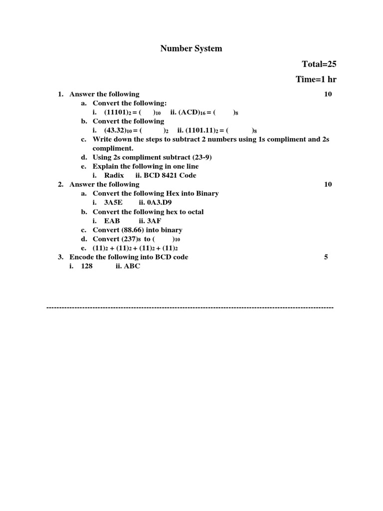 Test (Number System) | PDF