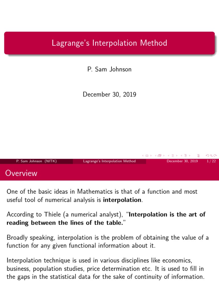 Lagrange's Interpolation Method PDF | PDF | Interpolation | Function (Mathematics)