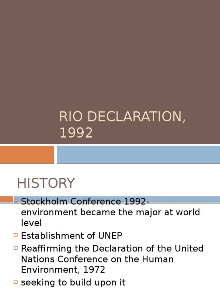 Rio Declaration, 1992 | PDF | Sustainability | Sustainable Development