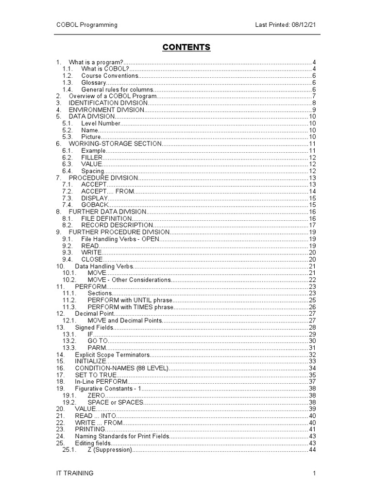 COBOL | PDF | Computer Programming | Computer Program COBOL | PDF | Computer Programming | Computer Program