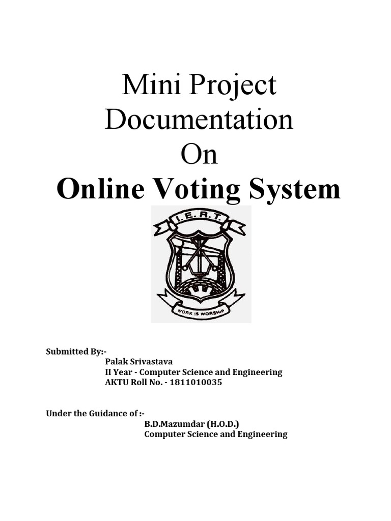 Palak Srivastava - Documentation (Online Voting System) PDF | PDF | Electronic Voting | Databases