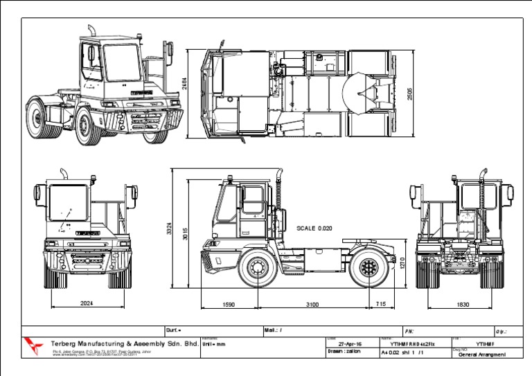 As Built Drawing Terminal Tractor | PDF