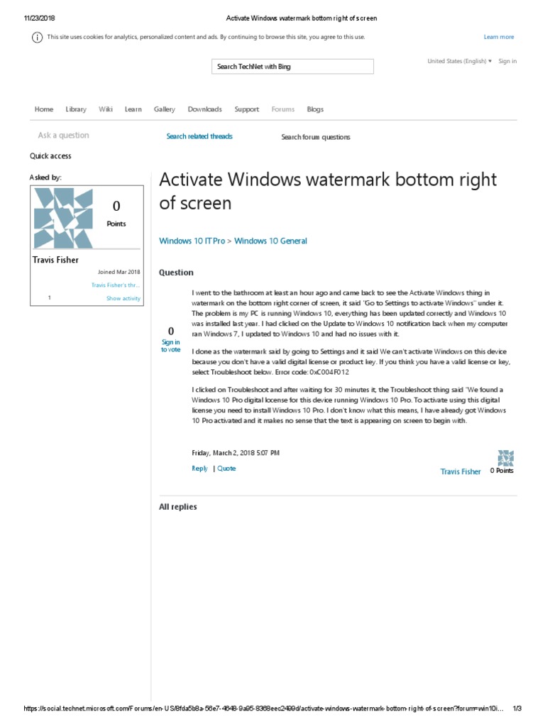 Activate Windows Watermark Bottom Right of Screen | PDF | Windows 10 ...