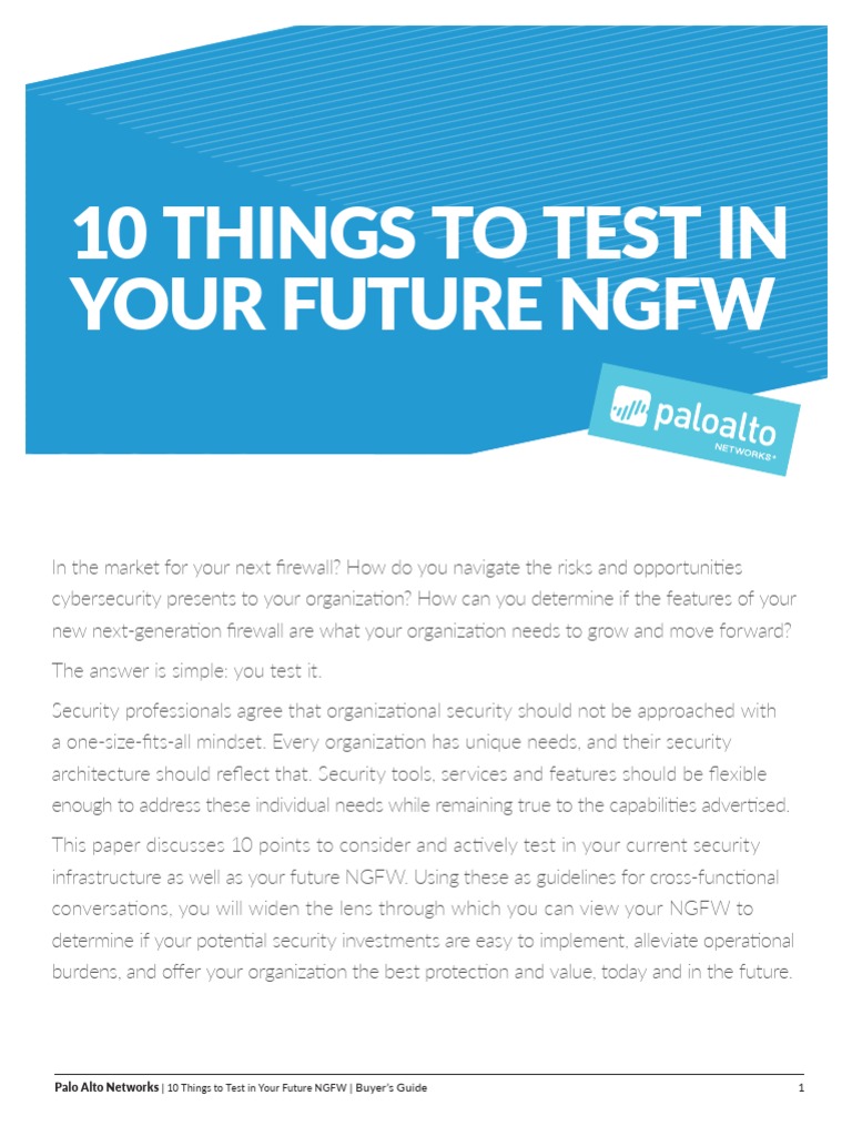 Ten Things To Test NGFW PDF | PDF | Ransomware | Malware