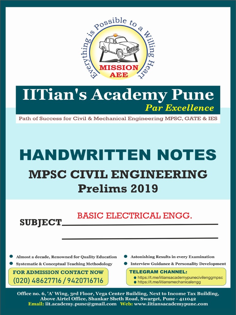 IITian's Basic Electrical Engg Notes F PDF | PDF