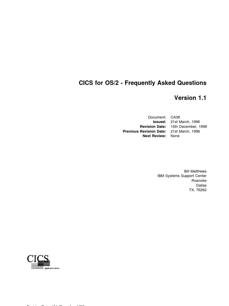 Cics Faq Pdf Pointer Computer Programming Operating System