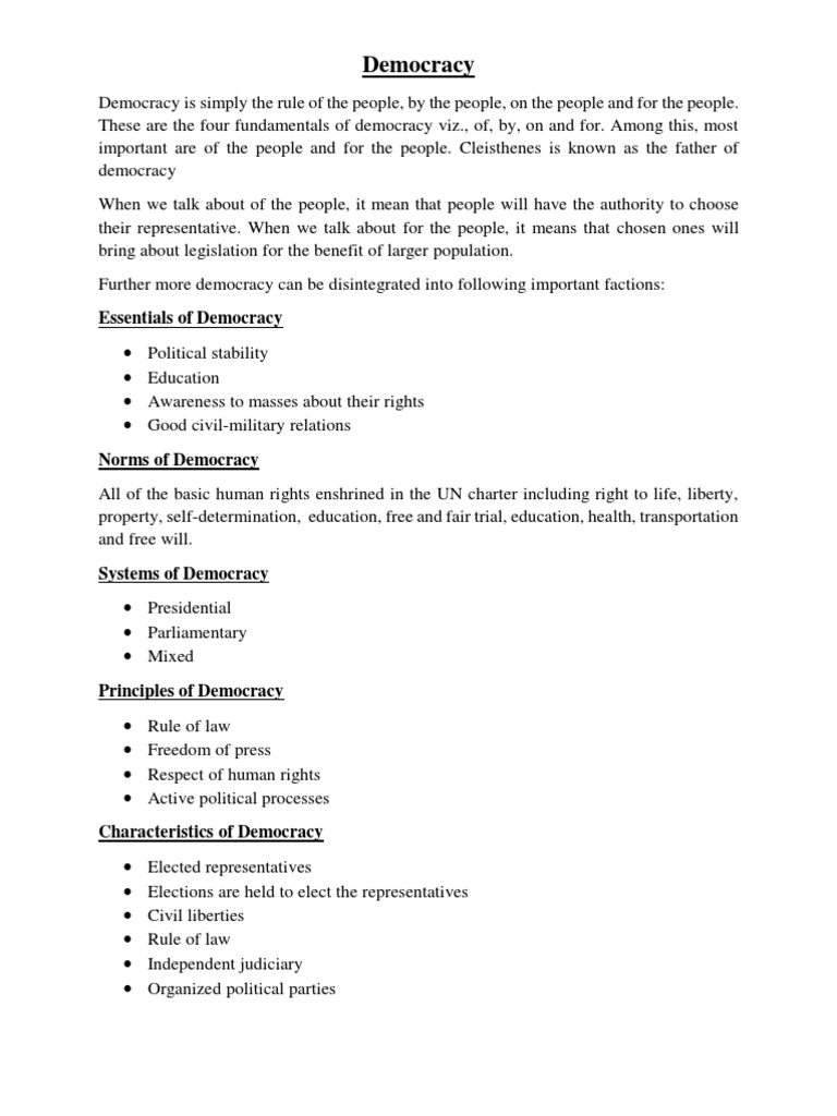 Essentials of Democracy | PDF