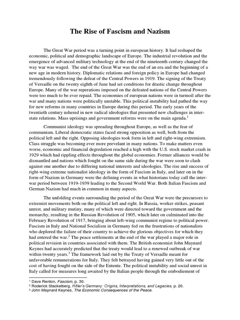 The Rise of Fascism and Nazism PDF | PDF | Weimar Republic | Fascism