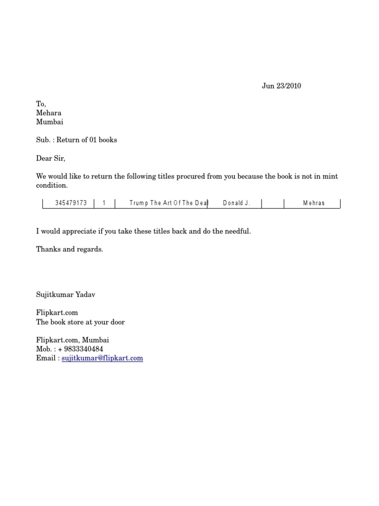 Returne Flile Format | PDF