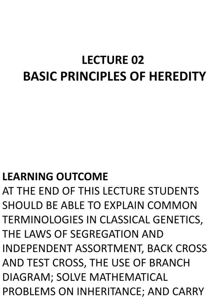 02 Basic Principles of Heredity | PDF | Allele | Dominance (Genetics)