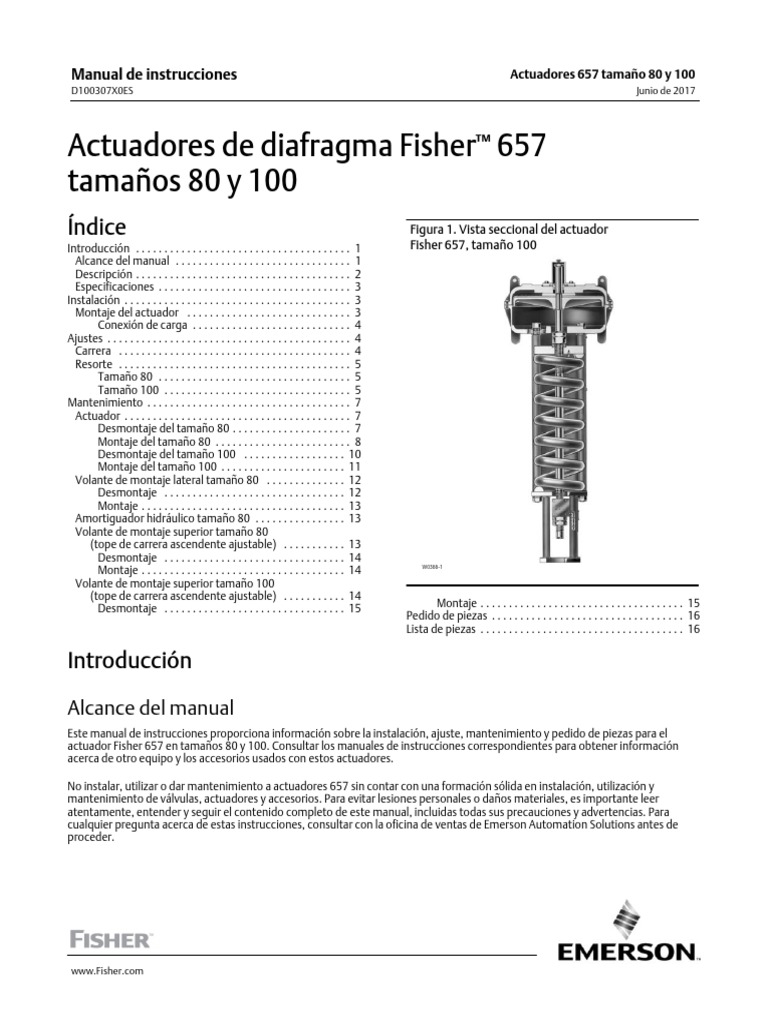 Instruction Manual Actuadores de Diafragma Fisher 657 Tamaos 80 y 100 ...