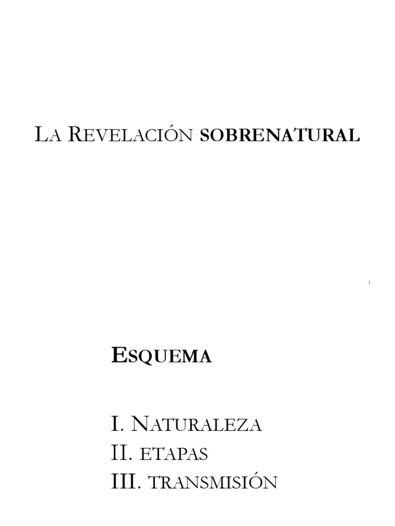La Revelación Sobrenatural | PDF | Fe | Jesús