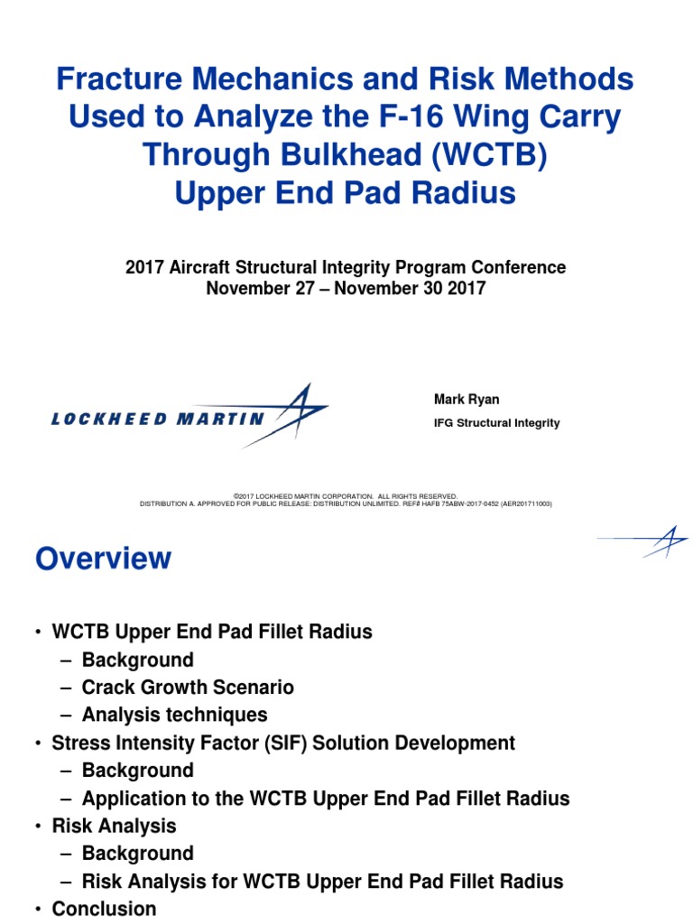 Fracture Mechanics and Risk Methods Used To Analyze The F-16 Wing Carry ...