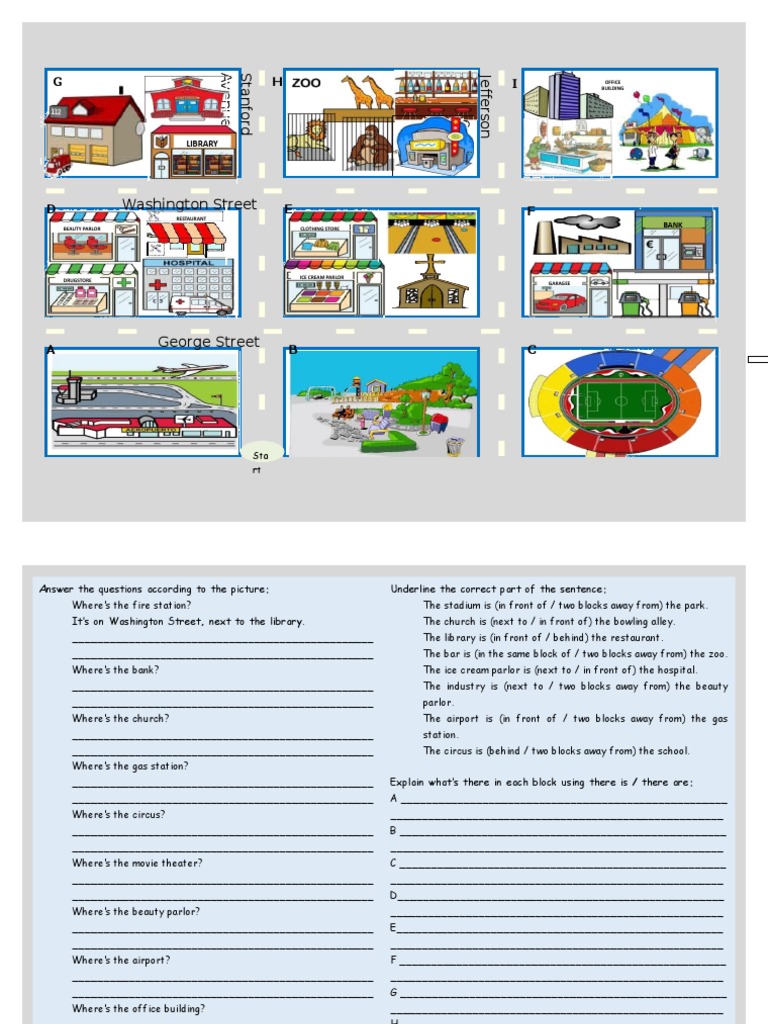 City Places Worksheet | PDF