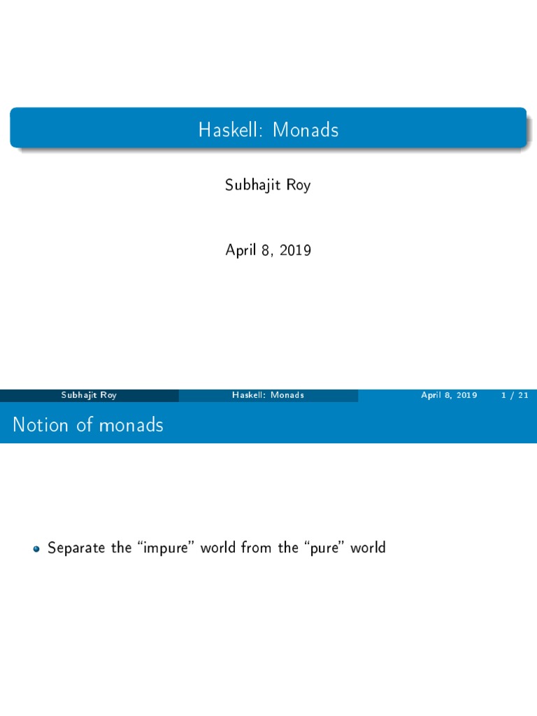 Haskell Monads: Concepts and Examples | PDF | Programming Paradigms | Computer Science