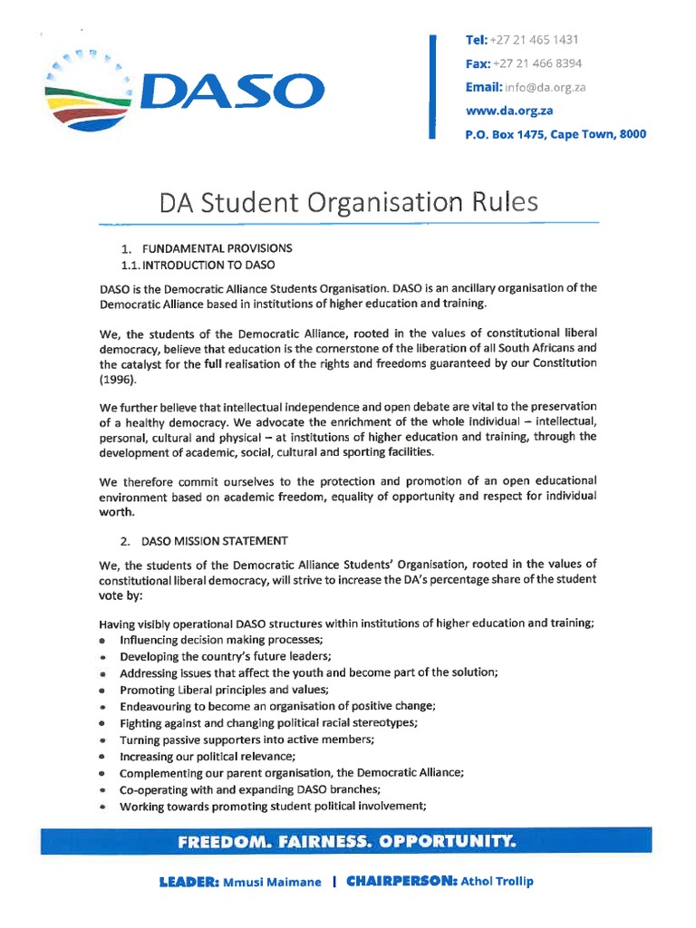 DASO Constitution | PDF