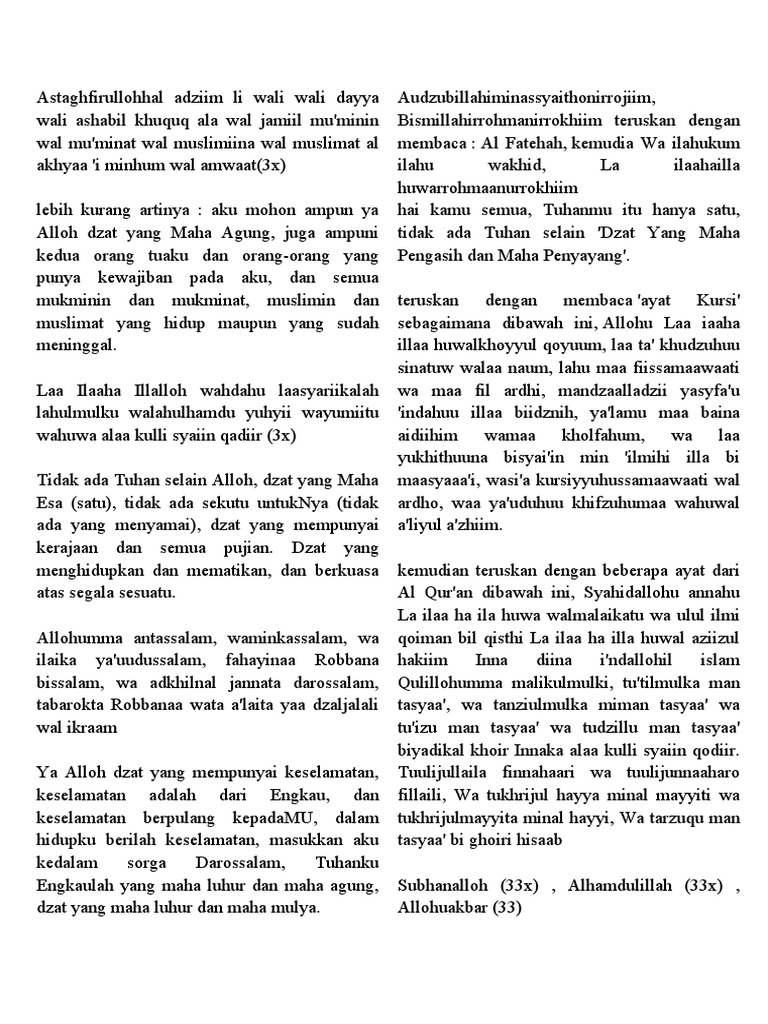 Bacaan Wirid | PDF