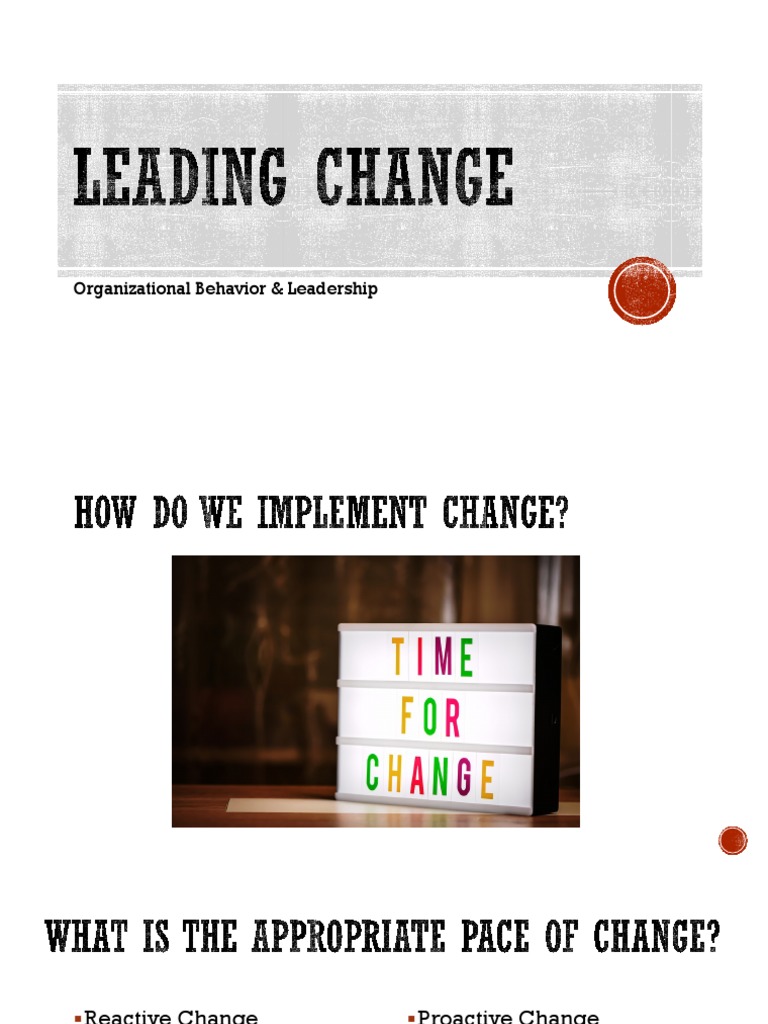 Change Management in Leadership Strategies | PDF | Applied Psychology ...