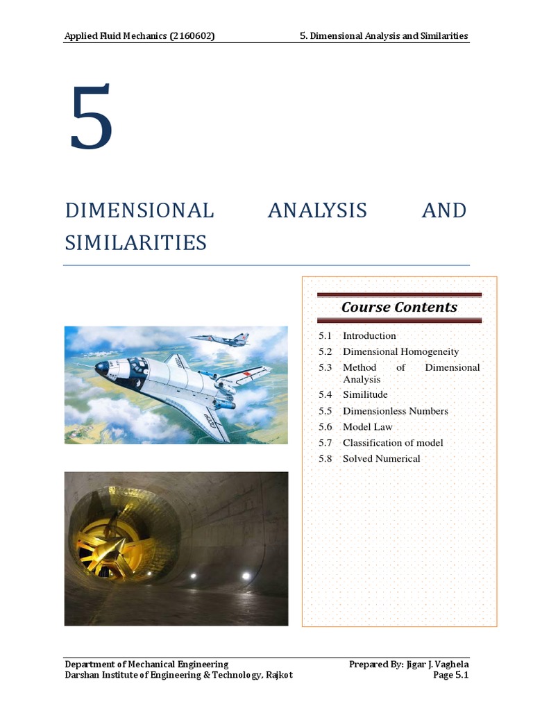 Fluid Mechanics Dimensional Analysis and Similitude | PDF | Fluid Dynamics | Continuum Mechanics