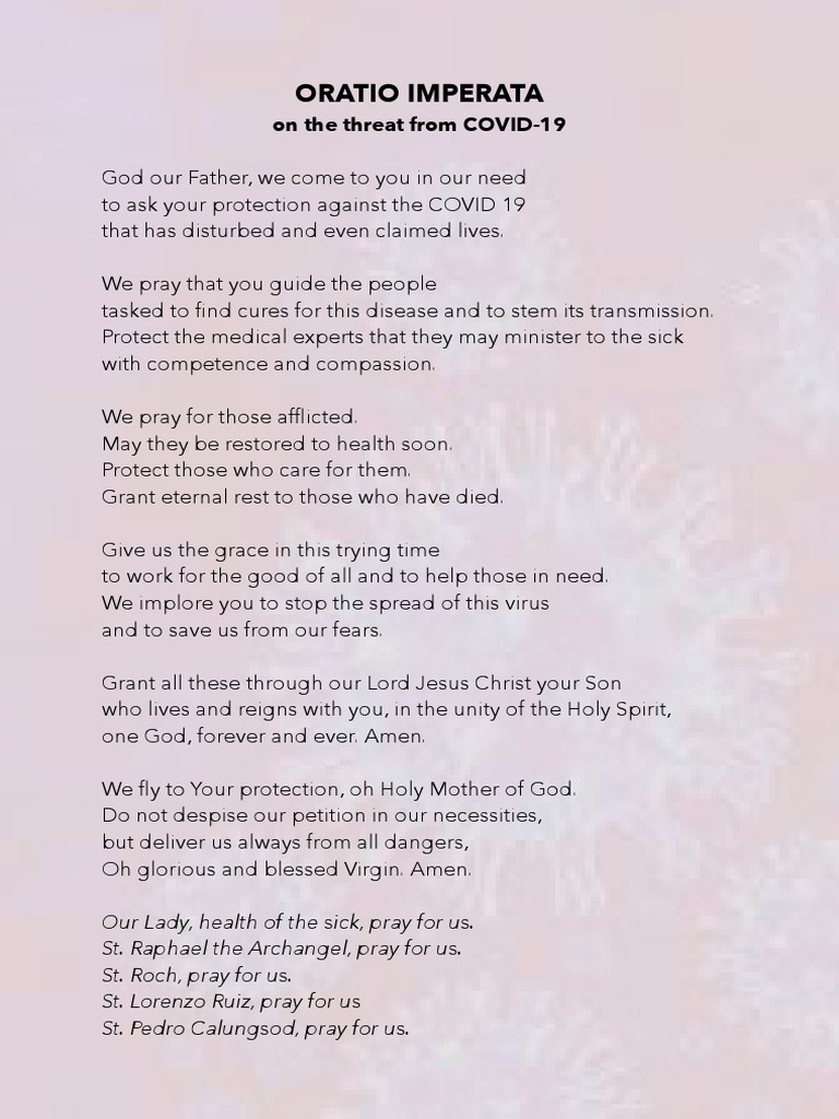REVISED Oratio Imperata Covid 19 Eng | PDF