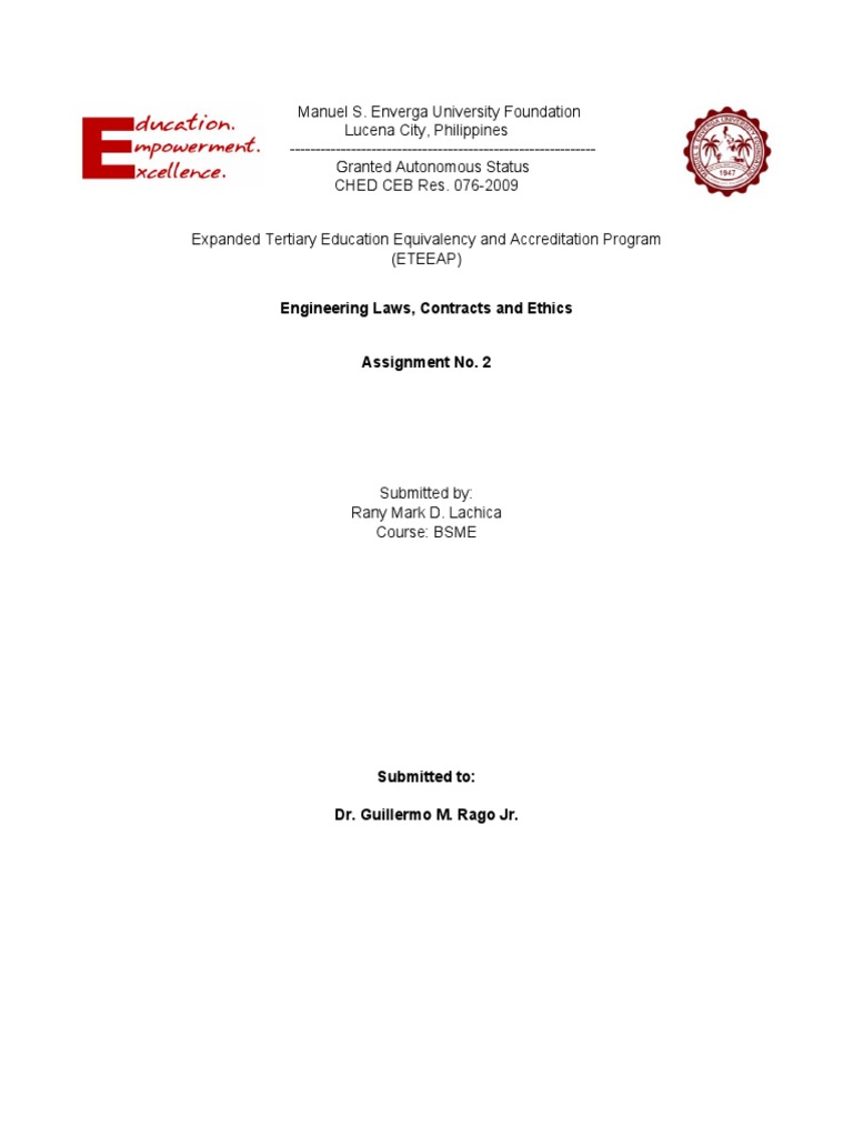 Code of Mechanical Engineering Ethics in The Philippines | PDF ...