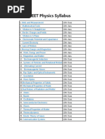 Neet Syallabus Checklist | PDF