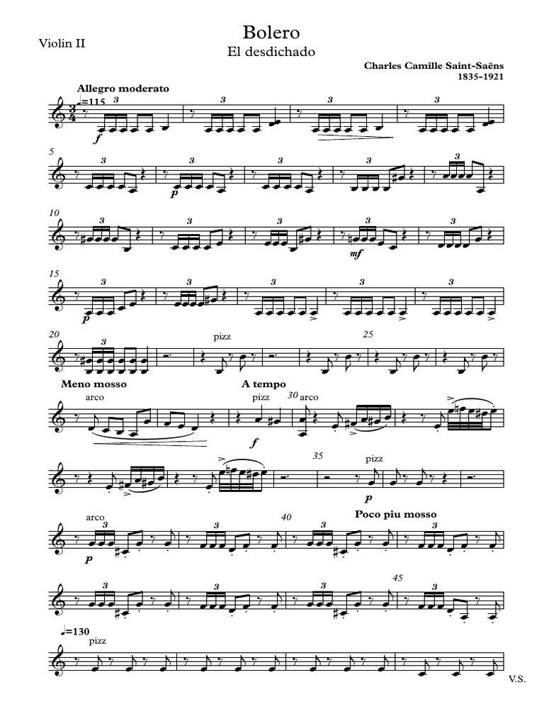 Bolero-Full Score - Violin II | PDF | Musique classique | Notation