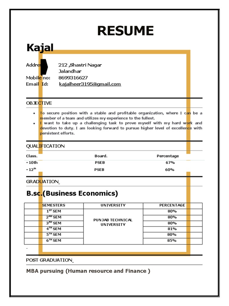 Kajal Resume | PDF