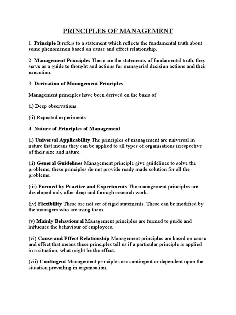 Principles of Management | PDF | Time | Employment