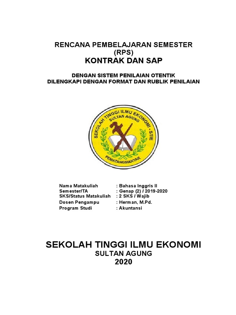 RPS Dan SAP Bahasa Inggris II STIE | PDF