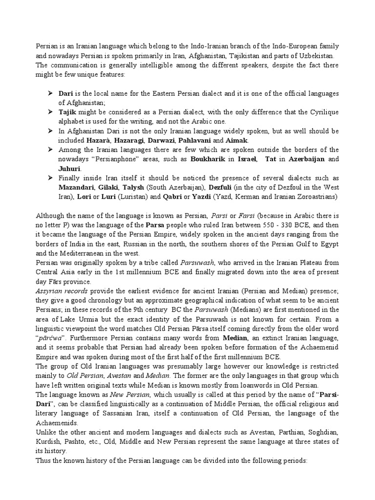 The History and Development of the Persian Language: From Old Persian ...