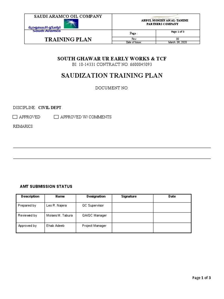 Saudization Training Plan | PDF | Business