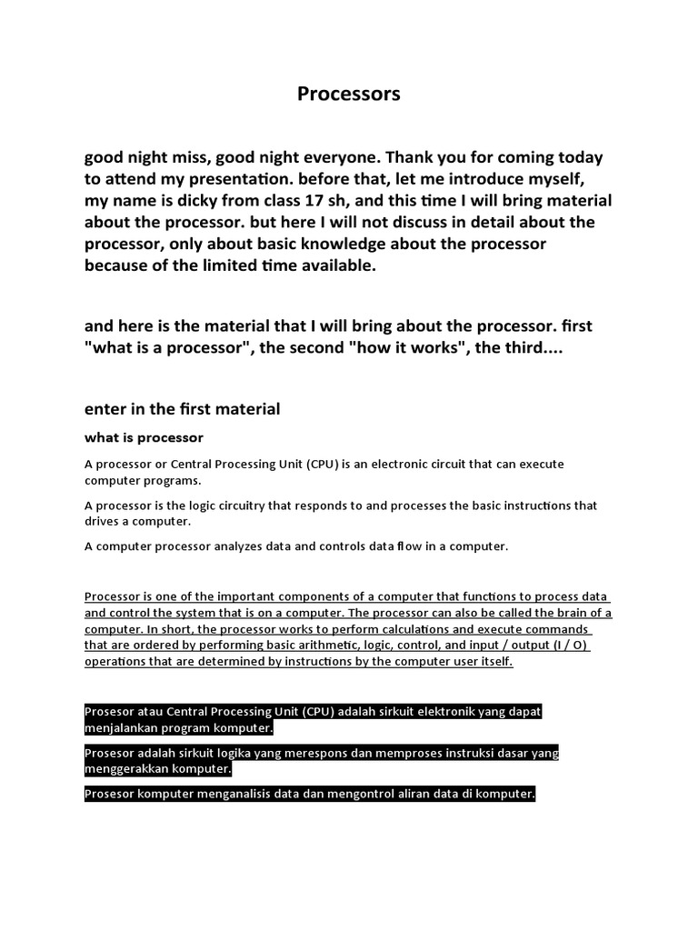 Processors Explained | PDF | Central Processing Unit | Multi Core Processor